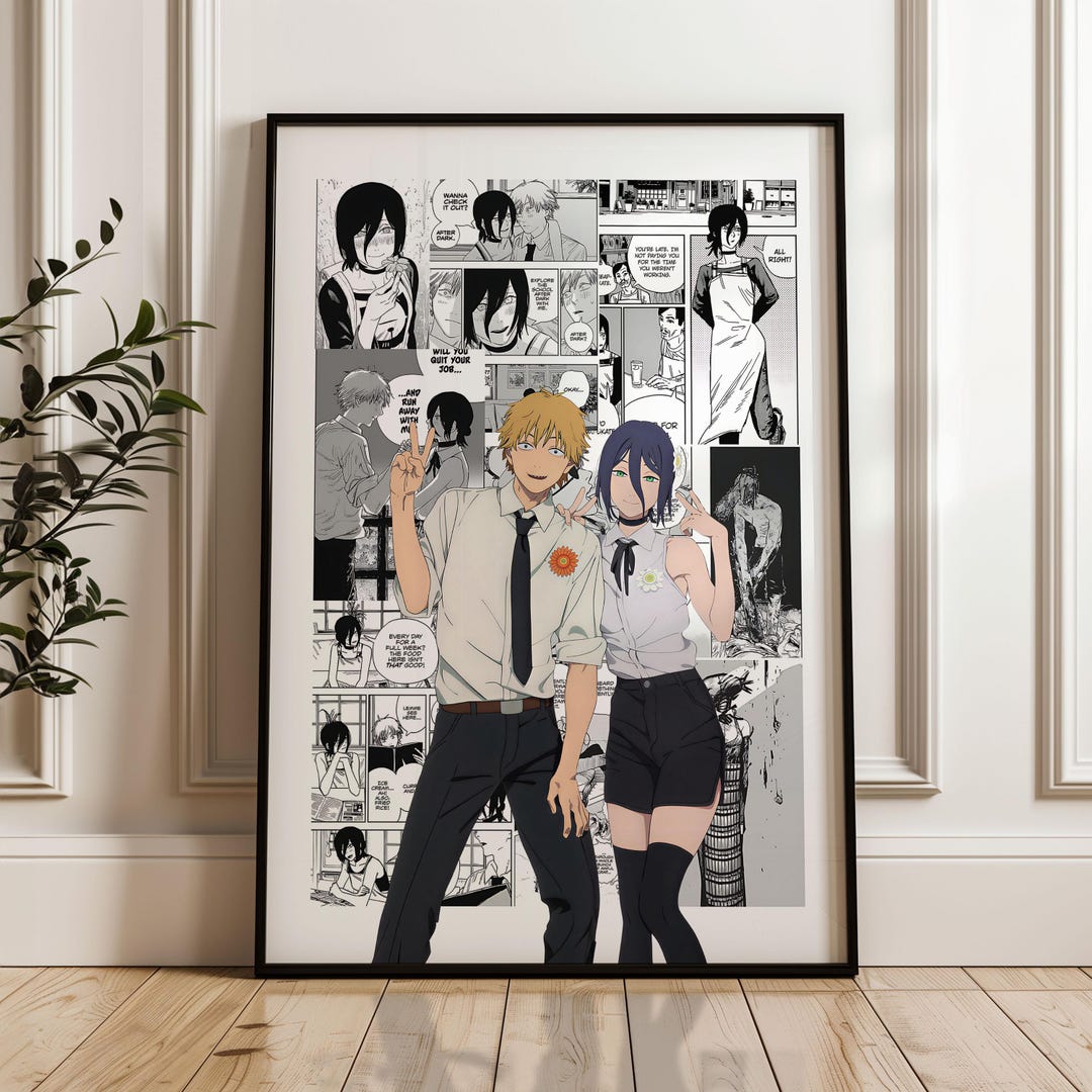 PRINTED POSTER Chainsaw Man Reze Arc, Denji Manga Panels Poster: Anime ...