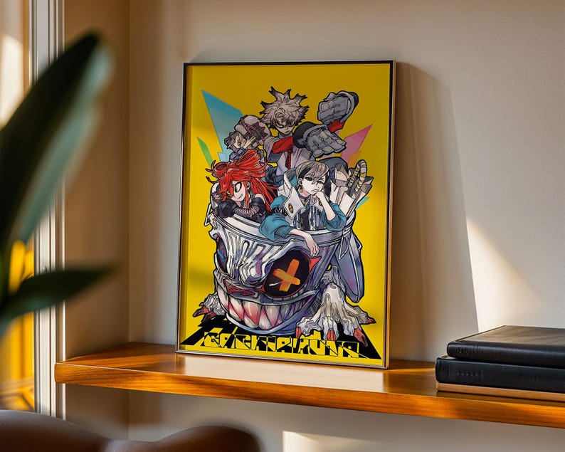 Gachiakuta Riyo Rudo Enjin Zanka Poster: Akuta Team, Anime Satin Poster ...