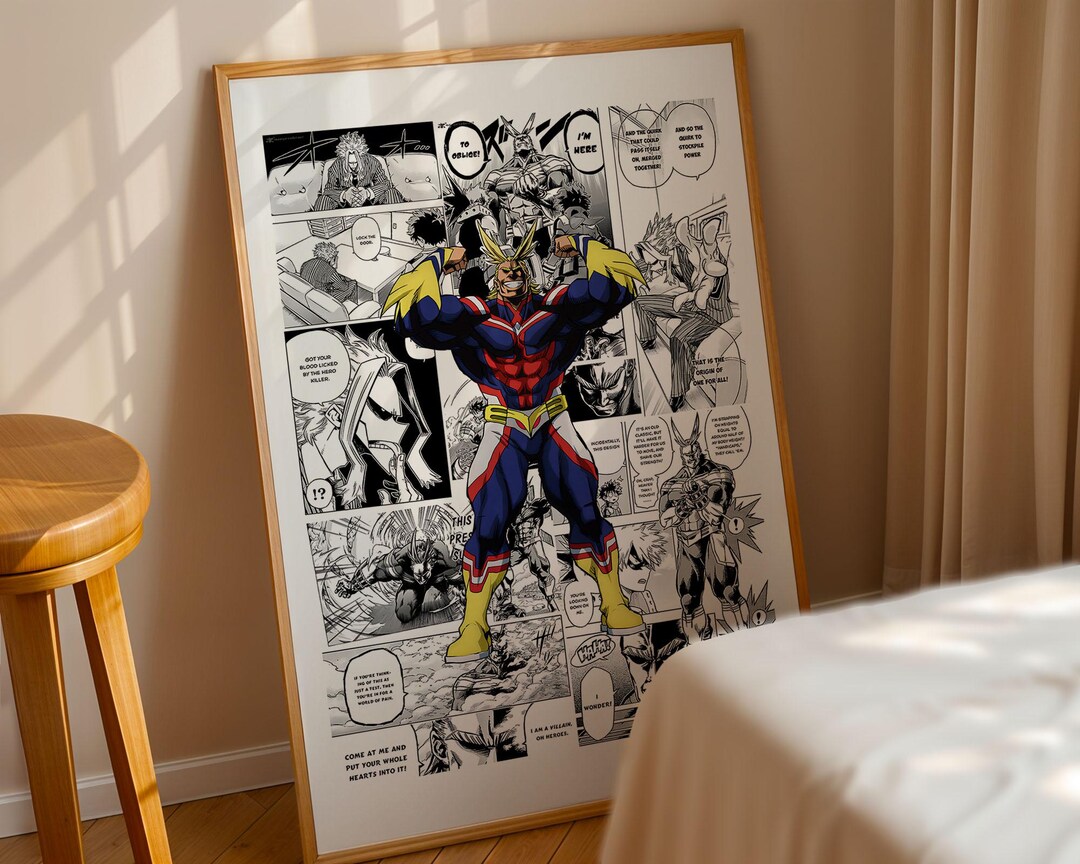 My Hero Academia All Might Manga Panels Poster – Curated Manga Panels ...