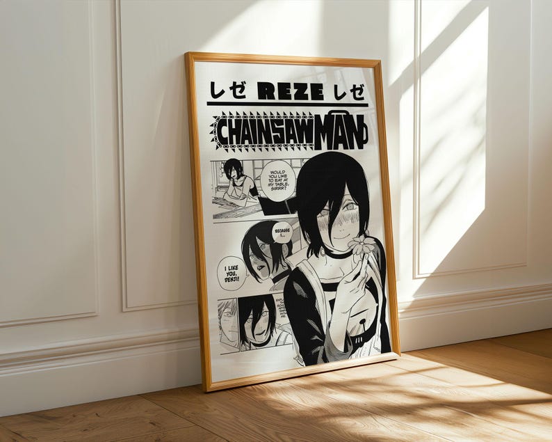 Chainsaw Man Reze Arc Movie Poster: Anime Print, Curated Manga Panels ...
