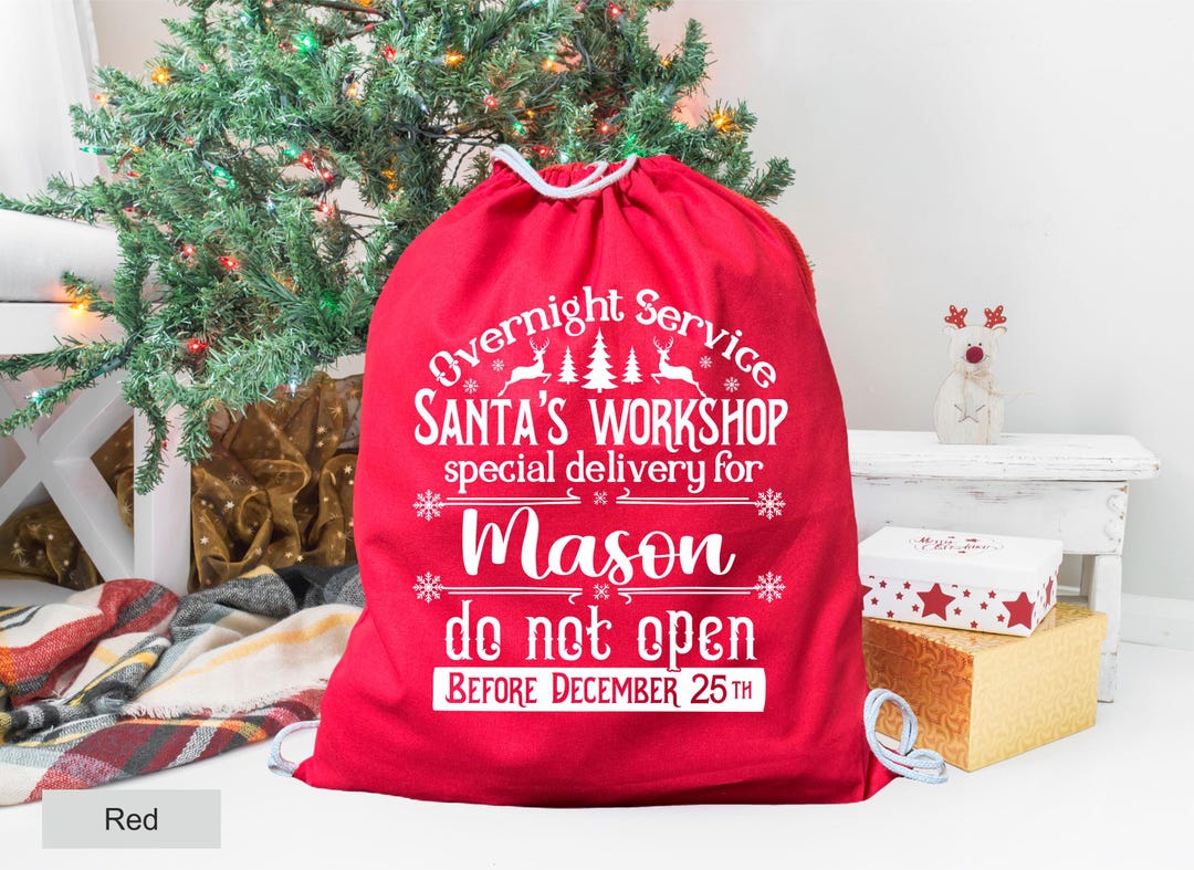 Custom Santa Sack, Personalized Christmas Gift Bag for Kids - Etsy