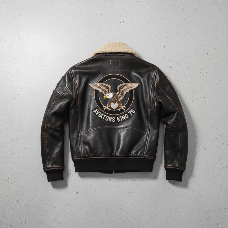 Giacca da aviatore in pelle da uomo con collo in montone / Giacca da ...