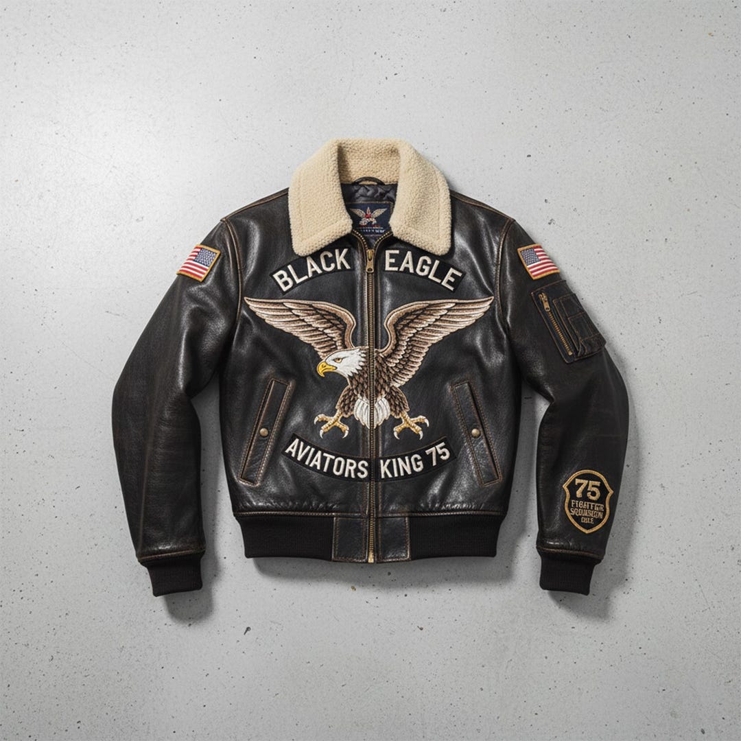 Giacca da aviatore in pelle da uomo con collo in montone / Giacca da ...