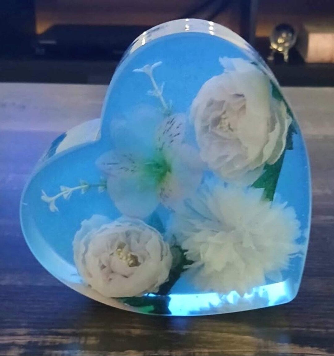 Heart Handcraft Resin Design With Floral Home Decor Display 6 1/4 in ...