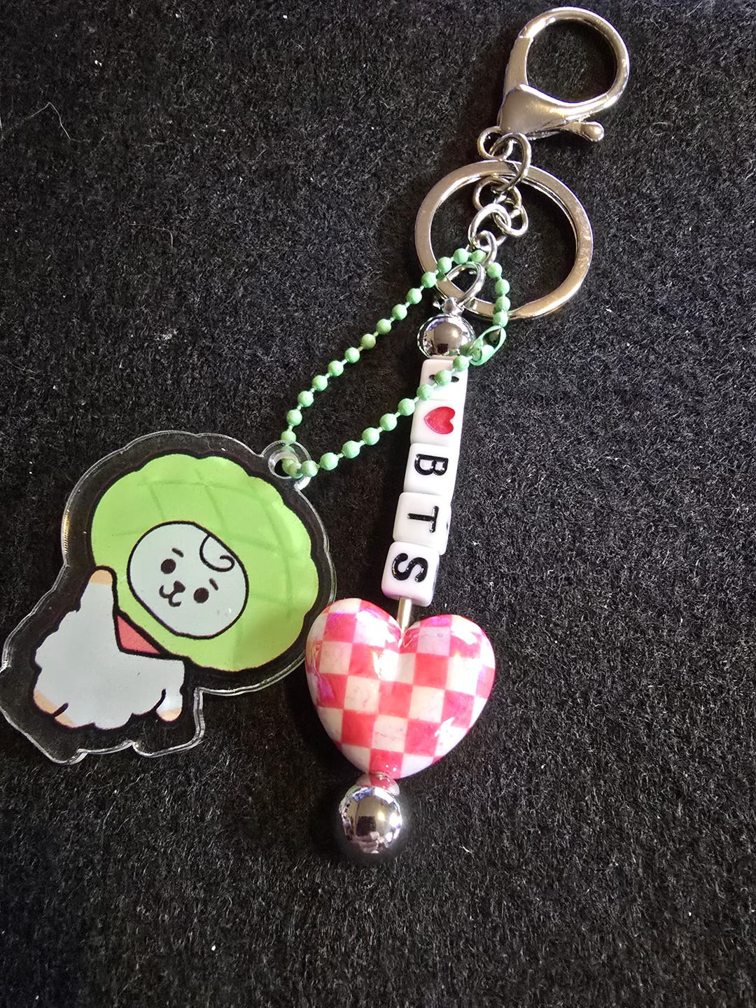 BTS Jin RJ Keychain | I (love) BTS | Handmade K-pop Accessory - Etsy