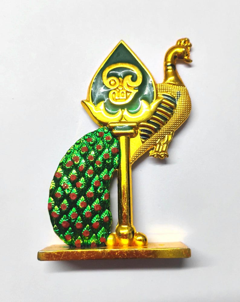 Golden Peacock Vel, Murugan Symbol, Hindu Pooja Decor - Etsy