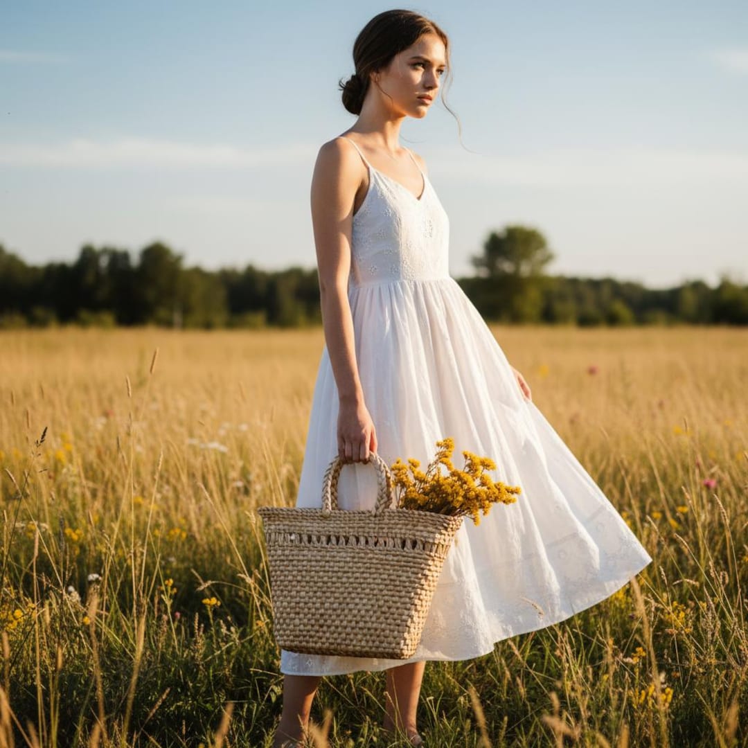 Reed Basket Bag, Wicker Bag Women, Natural Wicker Basket Tote, Reed ...