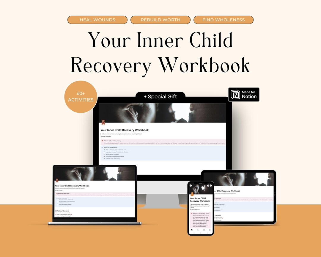 Inner Child Healing Workbook Notion Template | Trauma Recovery ...