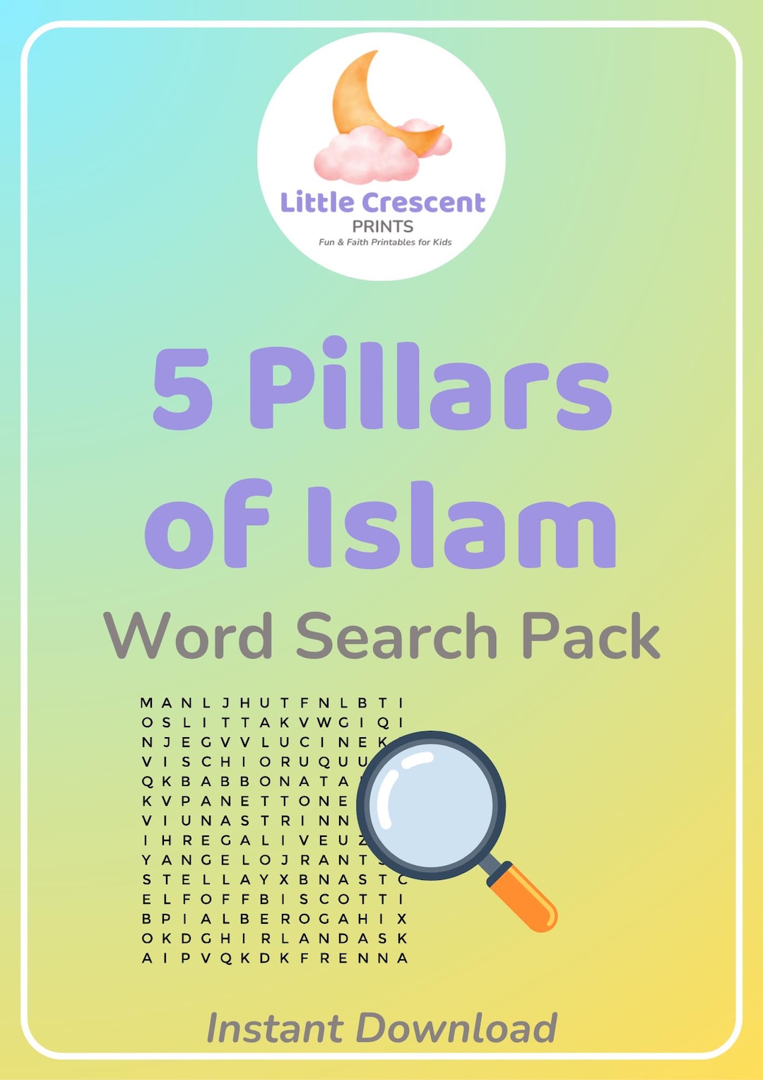 5 Pillars of Islam Word Search + Maze: Islamic Kids Activity (printable ...