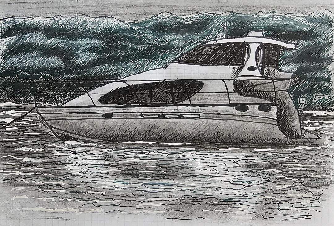 Cabin Cruiser Print From an Original Drawing: St. Croix Lake, MN, 8x10 ...