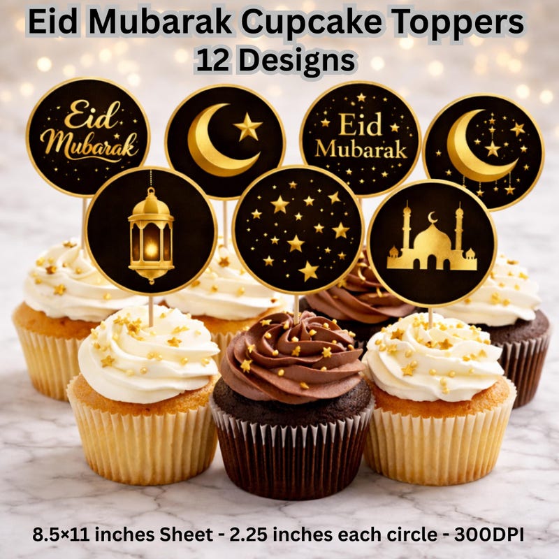 Cupcake Toppers for Eid - Etsy