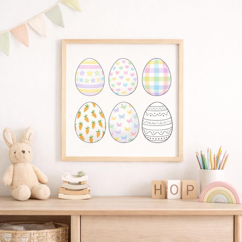 Easter Egg Bundle Printable Designs, Kids Activity Sheet, Party Decor ...