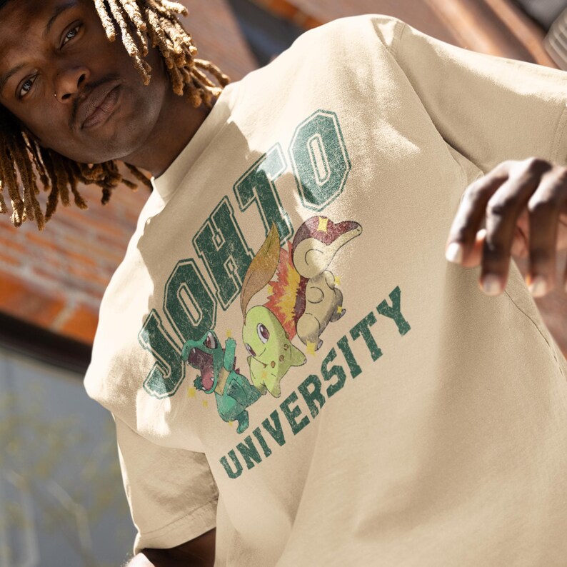 Pokemon Johto Region Shiny Starters College Tee, Oversized Pokemon Fan ...