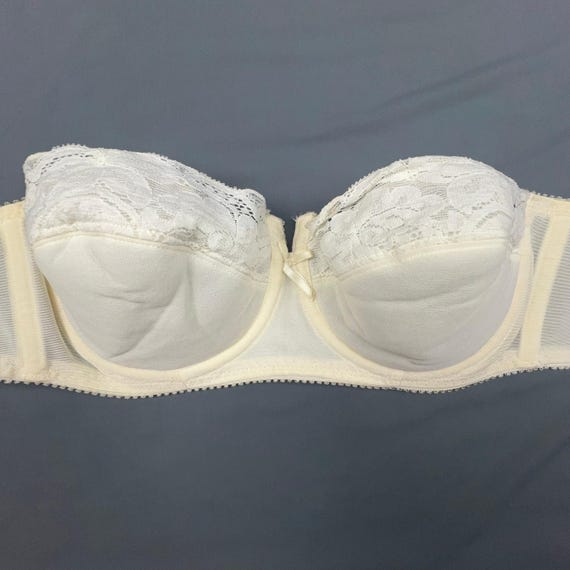 Vintage Vassarette 34C Longline Strapless Bra White L… - Gem