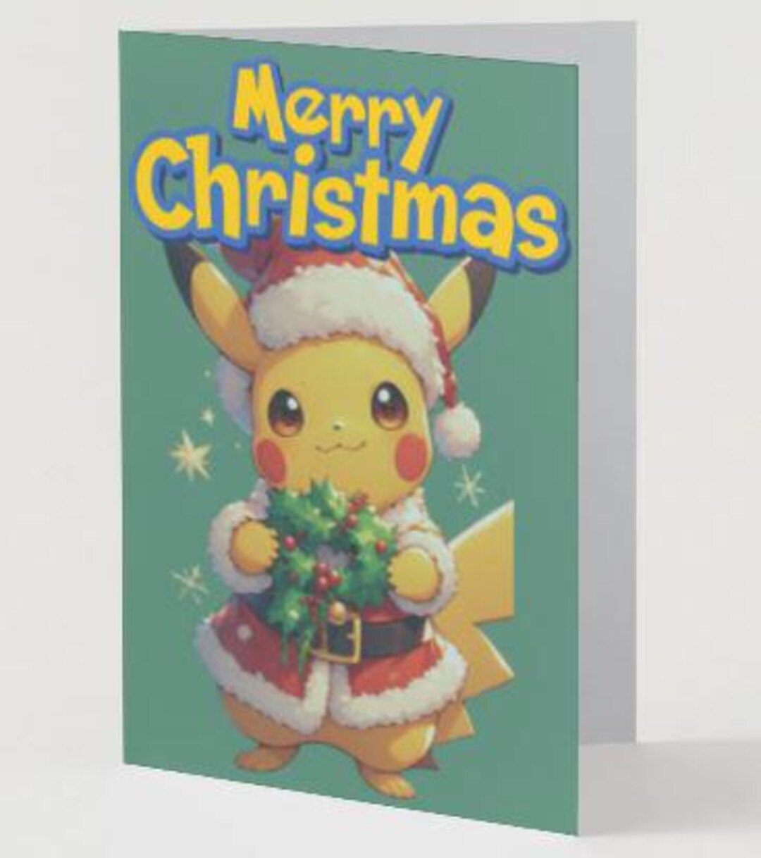 Printable Pikachu Christmas Card - Etsy