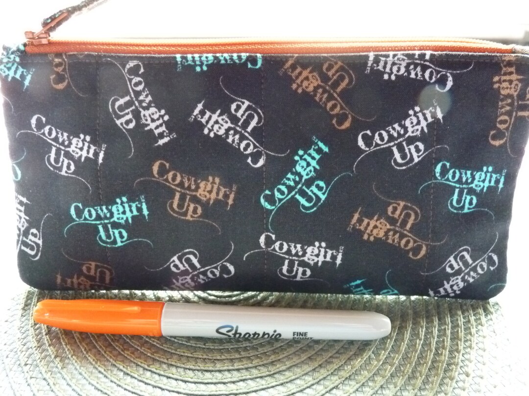Handcrafted Cowgirl Zipper Pencil Case/ Pouch/ Gadget Bag/travel Bag ...