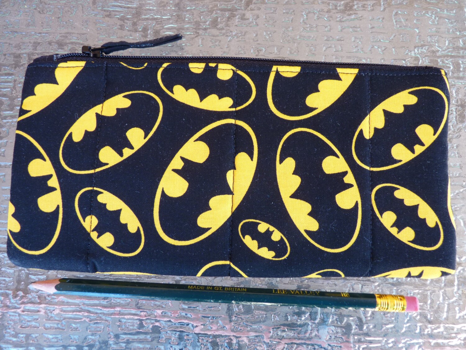 Handcrafted Batman Zipper Pencil Case/travel Bag/ Pouch/ Gadget Bag - Etsy