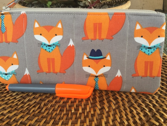 Handcrafted the Fox Zipper Pencil Case/ Travel Bag/ Pouch/ - Etsy