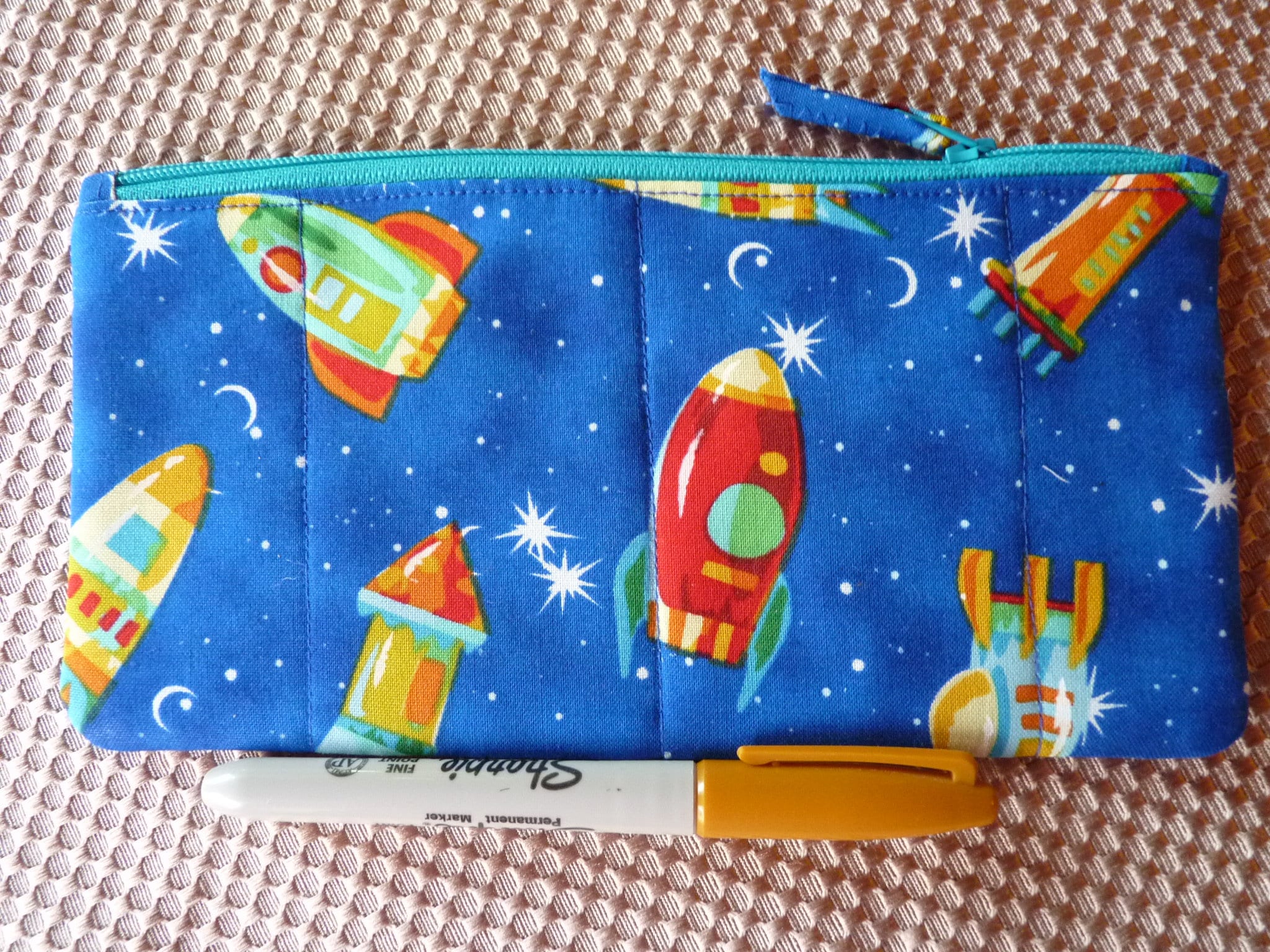 Handcrafted Rockets Zipper Pencil Case/travel Bag/ Pouch/ Gadget Bag - Etsy