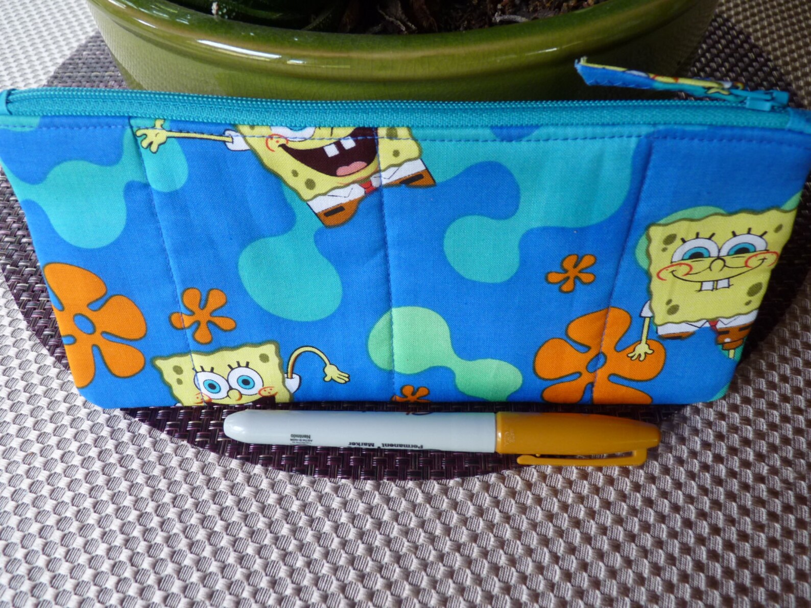 Handcrafted Spongebob Zipper Pencil Case/ Pouch/gadget/travel Bag - Etsy
