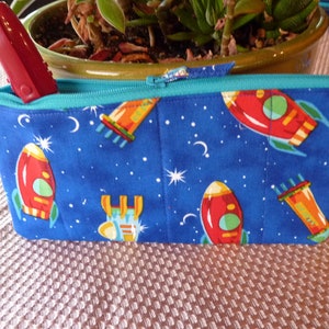 Handcrafted Rockets Zipper Pencil Case/travel Bag/ Pouch/ Gadget Bag - Etsy