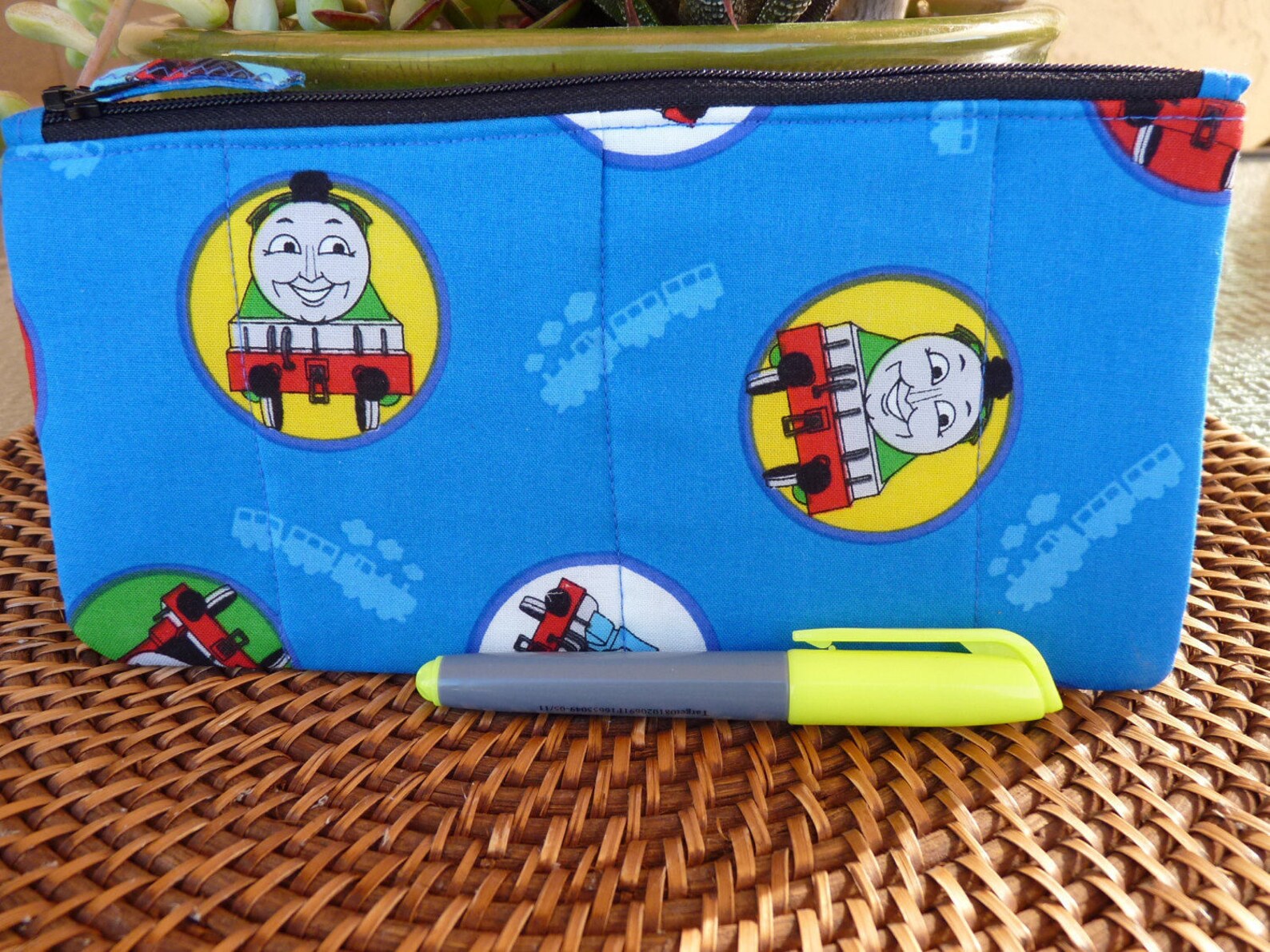 Handcrafted Thomas the Train Zipper Pencil Case/travel Bag/ - Etsy
