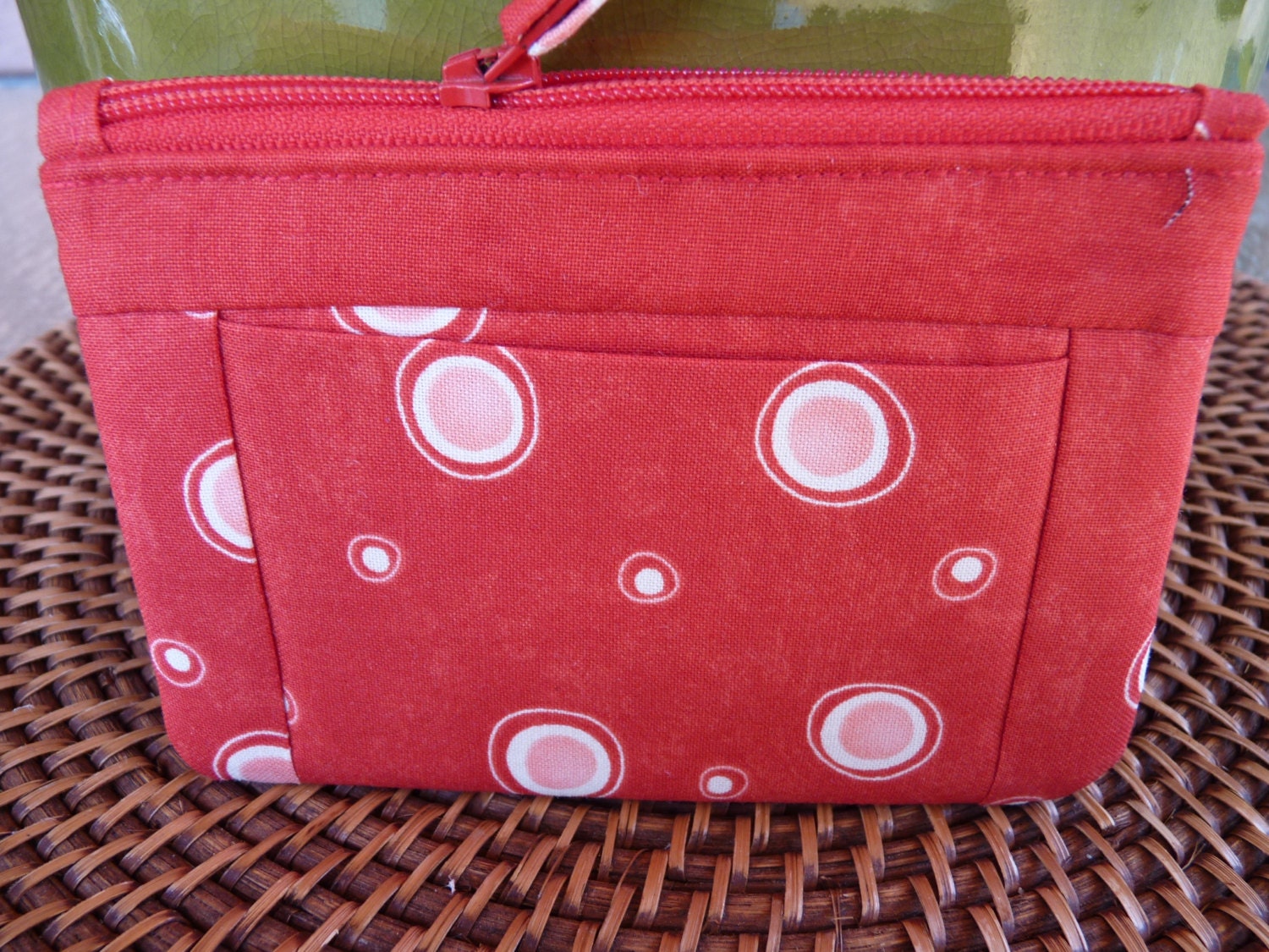 Handcrafted Red Zipper Coin Purse/ Mini Wallet With Outside - Etsy