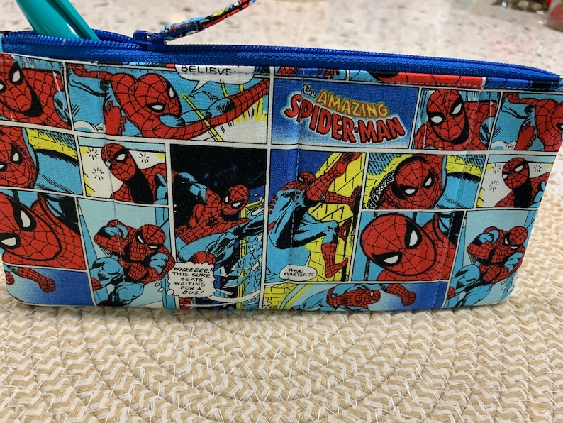 Handcrafted Spiderman Superhero Zipper Pencil Case/travel Bag/ Pouch ...