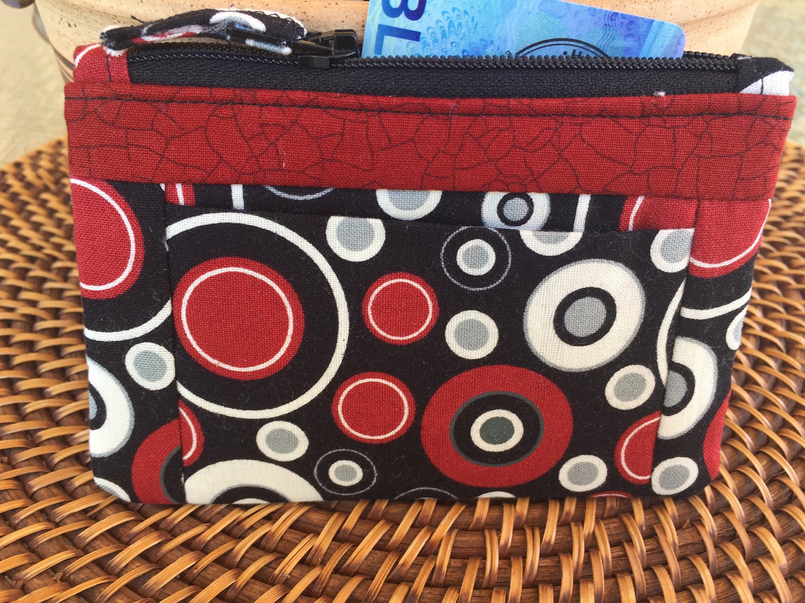 Handcrafted Zipper Coin Purse/ Mini Wallet With Outside - Etsy