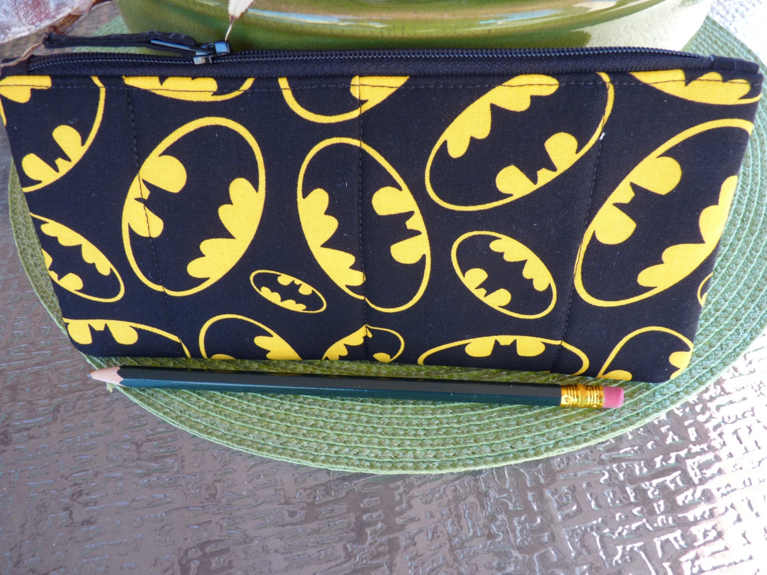 Handcrafted Batman Zipper Pencil Case/travel Bag/ Pouch/ Gadget Bag - Etsy