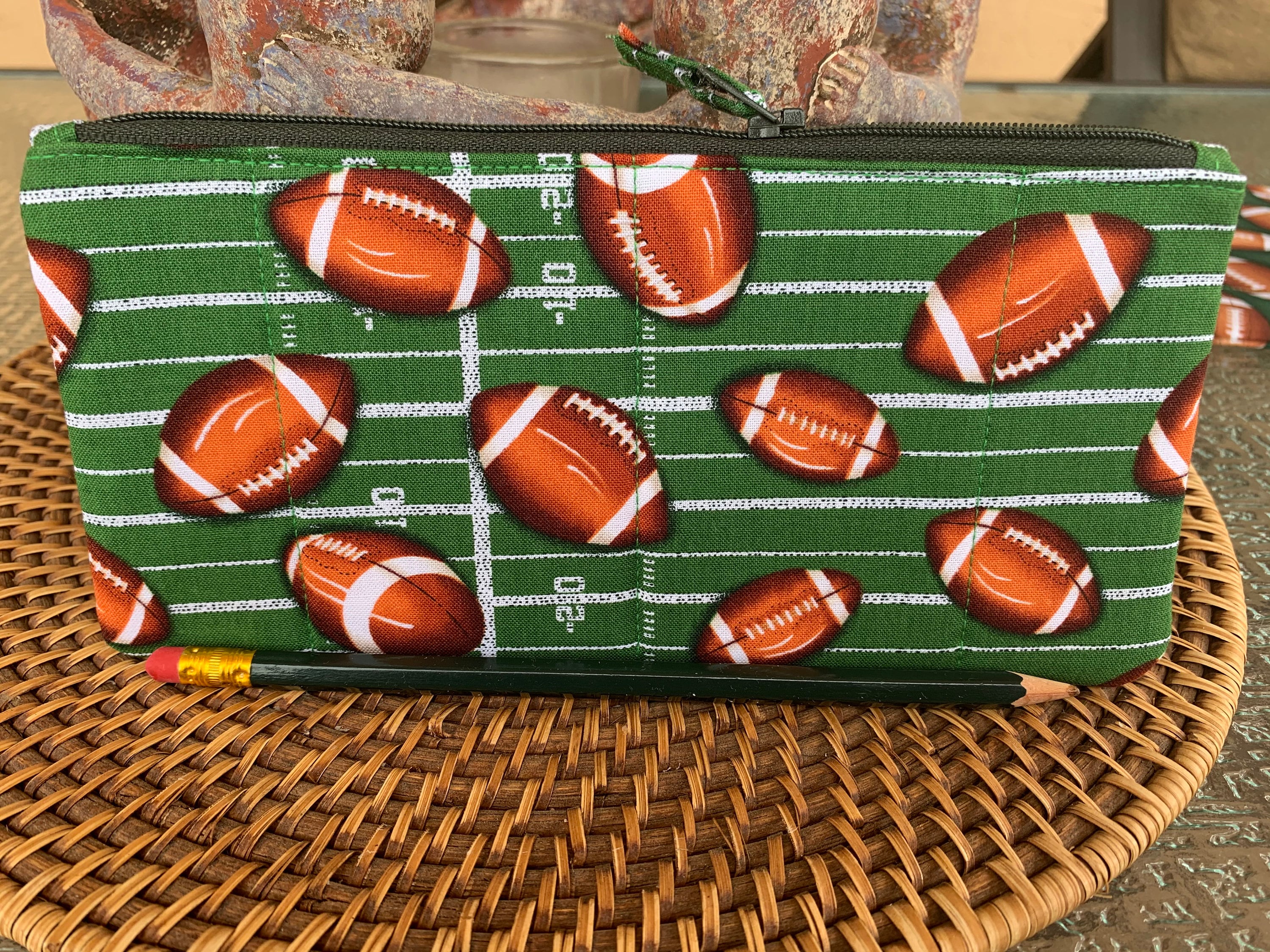 Handcrafted Football Zipper Pencil Case/ Pouch/gadget/travel Bag - Etsy