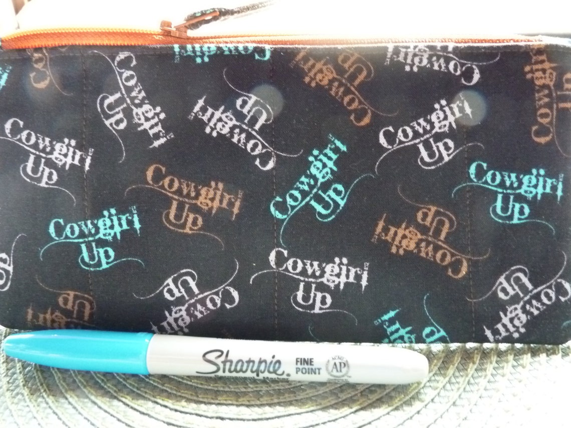 Handcrafted Cowgirl Zipper Pencil Case/ Pouch/ Gadget Bag/travel Bag ...