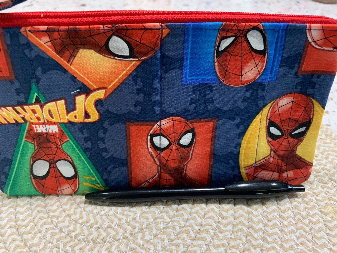 Handcrafted Spiderman Superhero Zipper Pencil Case/travel Bag/ Pouch ...