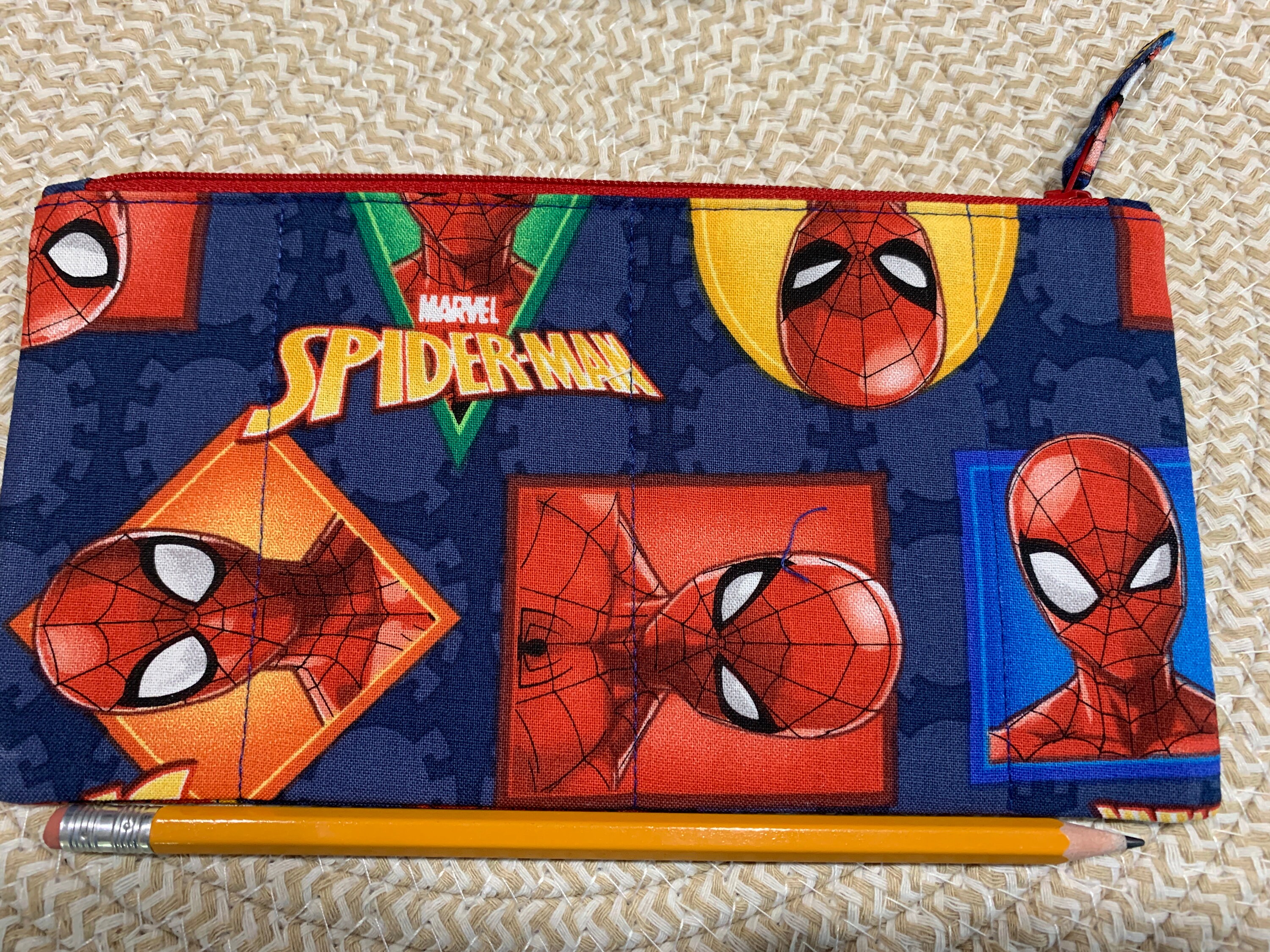 Handcrafted Spiderman Superhero Zipper Pencil Case/travel Bag/ Pouch ...