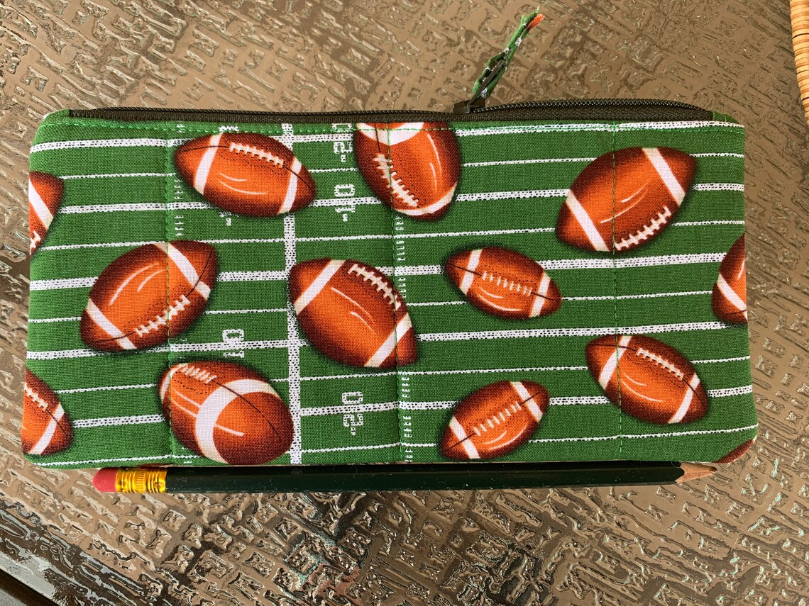 Handcrafted Football Zipper Pencil Case/ Pouch/gadget/travel - Etsy