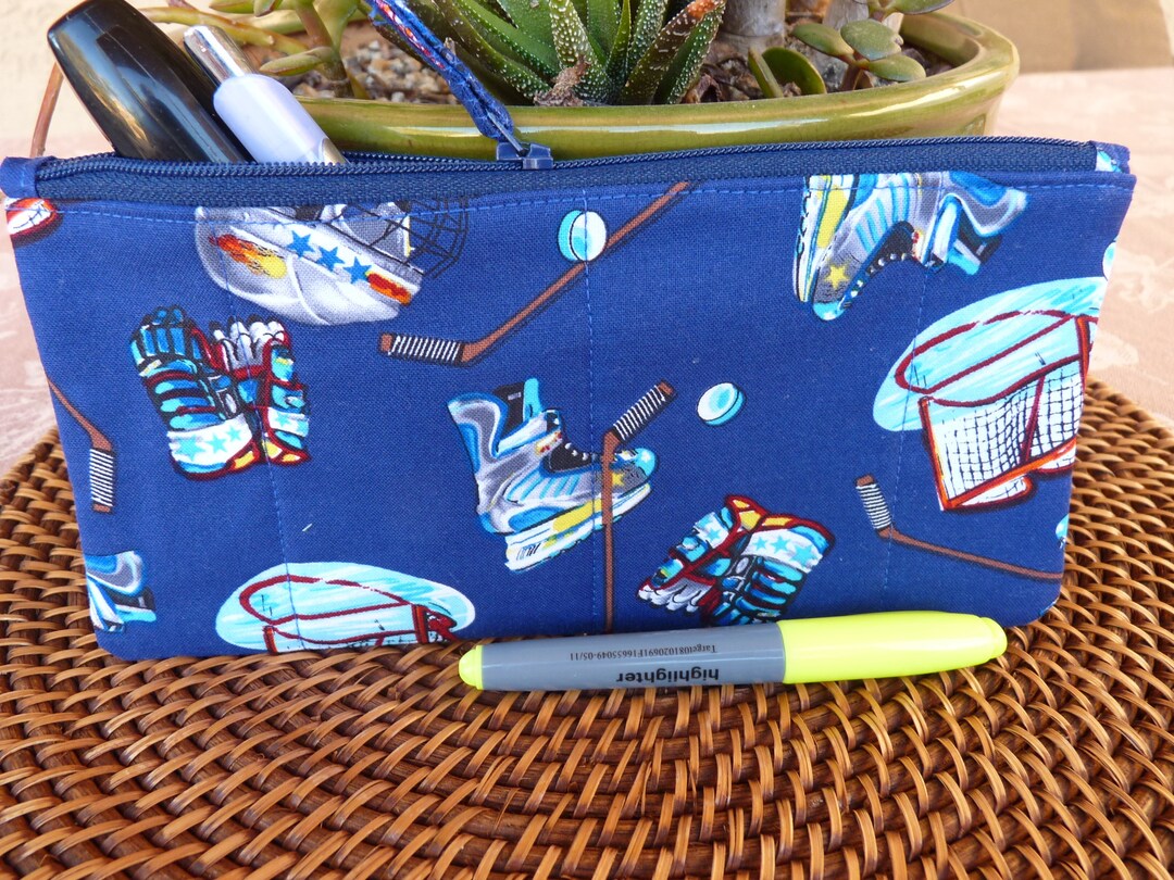 Handcrafted Hockey Zipper Pencil Case/travel Bag/ Pouch/ Gadget Bag - Etsy