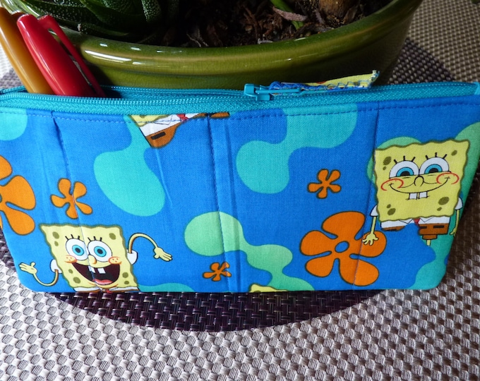 Handcrafted Spongebob Zipper Pencil Case/ Pouch/gadget/travel Bag - Etsy