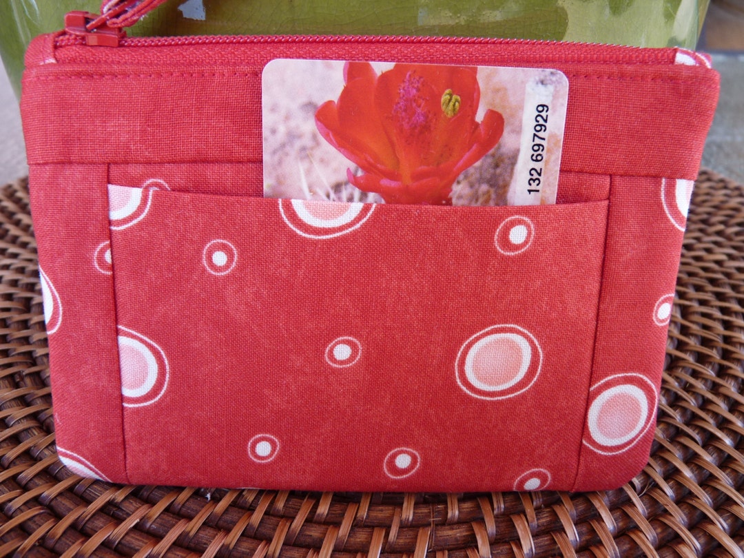 Handcrafted Red Zipper Coin Purse/ Mini Wallet With Outside Pockets - Etsy