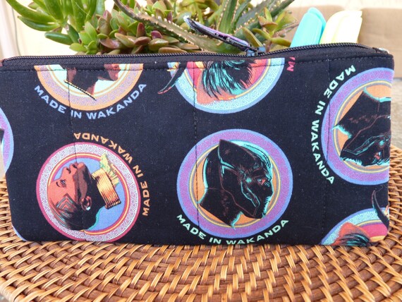 Handcrafted Black Panther Wakanda Zipper Pencil Case/travel | Etsy