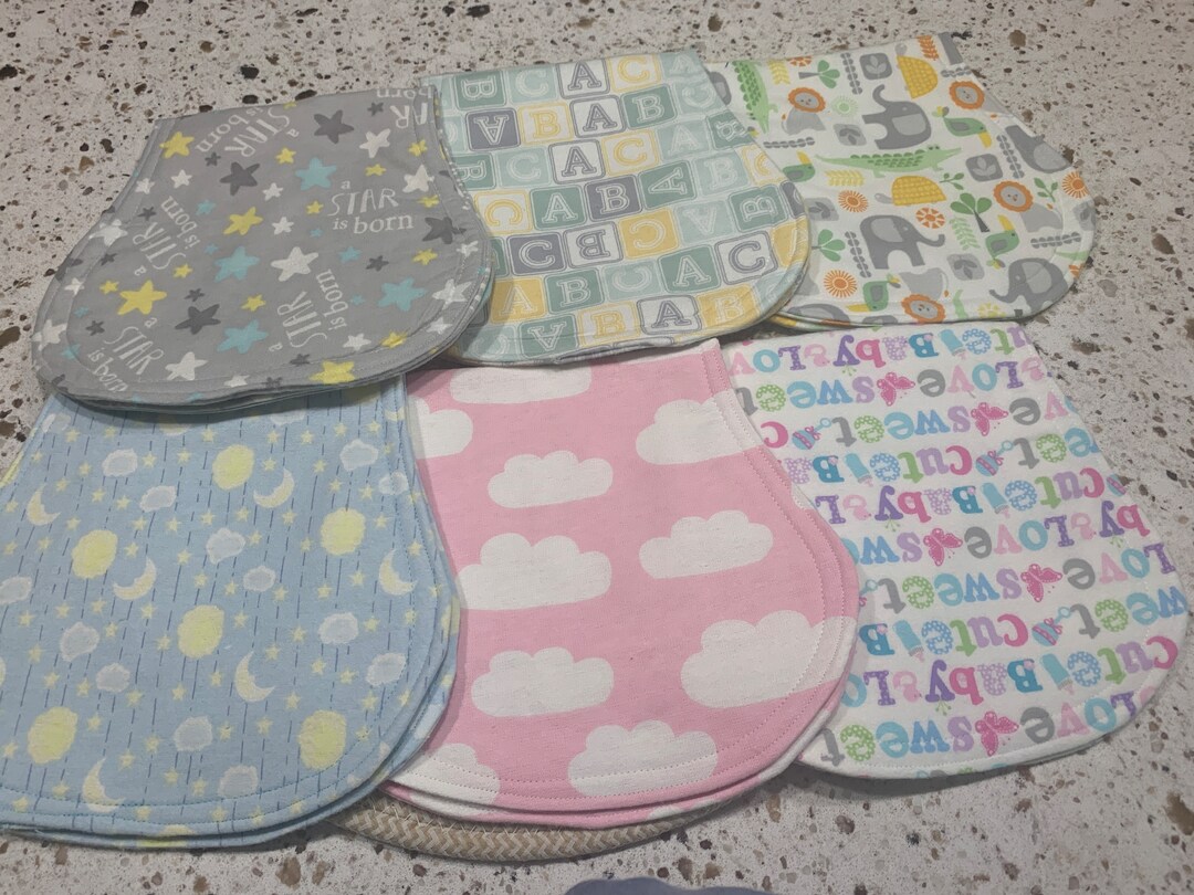 Handmade Flannel Baby Burp Cloths, Shoulder Burp Cloths, Infant Burp ...