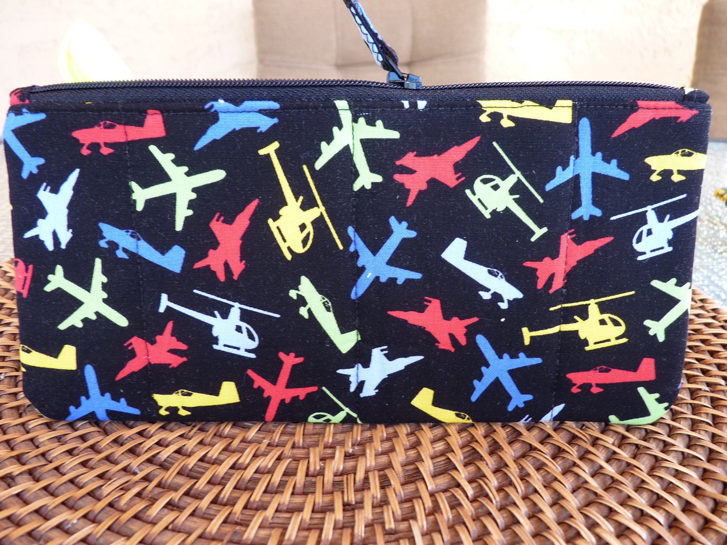 Handcrafted Airplane Zipper Pencil Case/travel Bag/ Pouch/ - Etsy