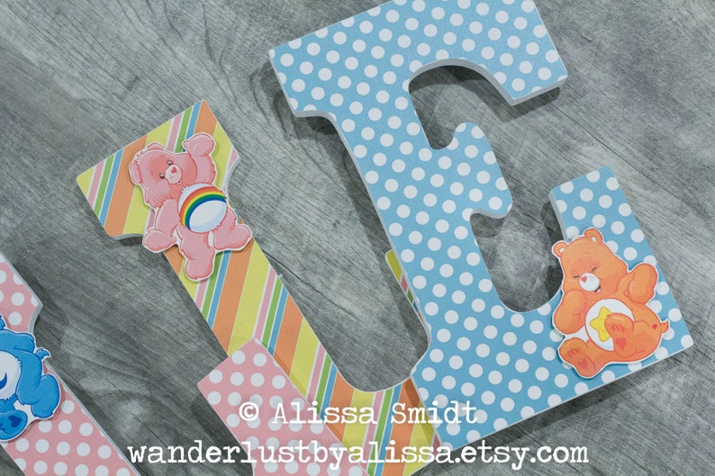Care Bear Letters Custom Wood Letters Care Bear Nursery - Etsy