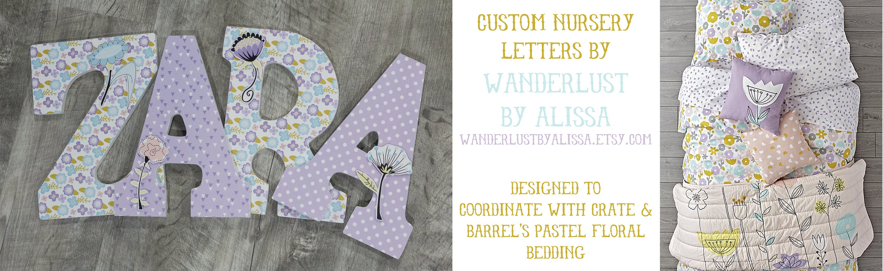 Flower Letters Pastel Floral Custom Wooden Letters Custom | Etsy