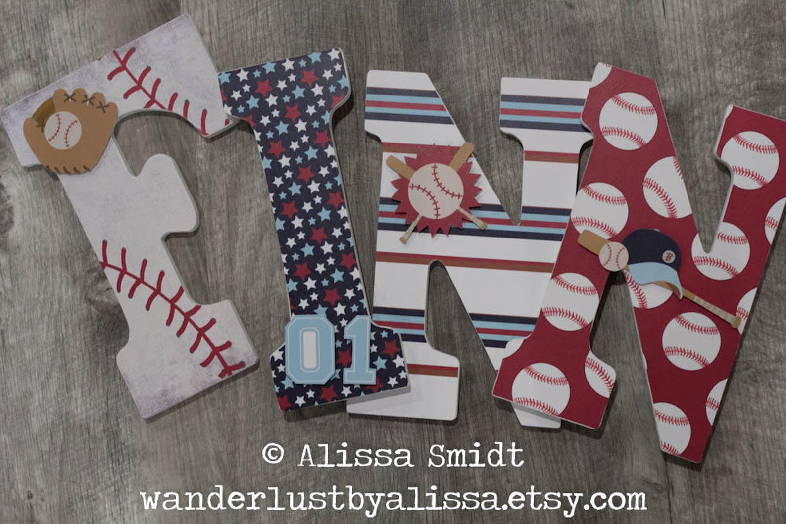 Baseball Nursery Letters Custom Wooden Letters Sports Theme - Etsy