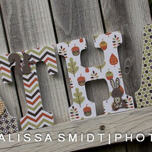 Custom Nursery Wooden Letters, Baby Boy or Girl Nursery Woodland Animal ...