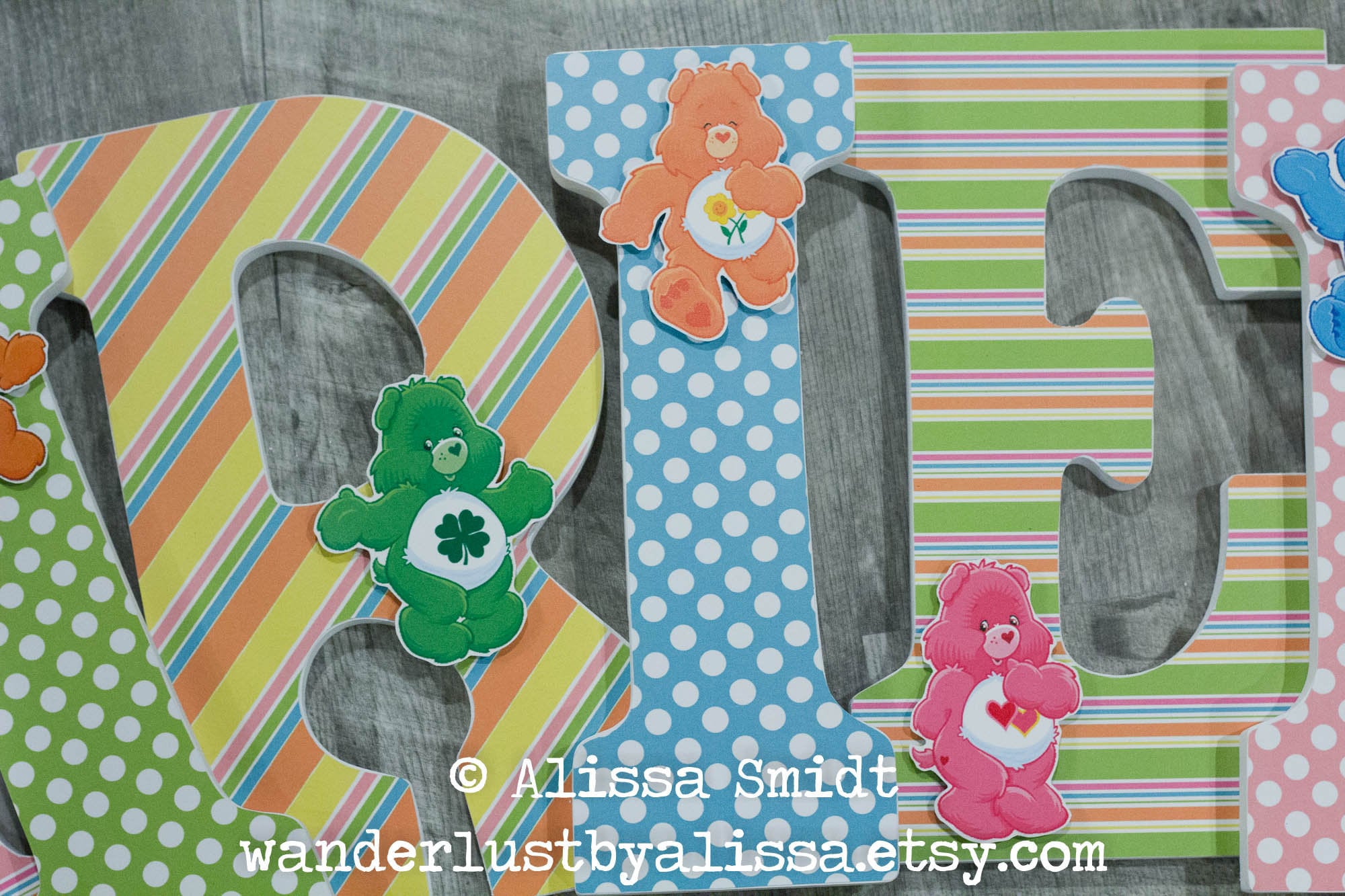 Care Bear Letters Custom Wood Letters Care Bear Nursery - Etsy