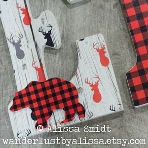 Lumberjack Letters, Buffalo Plaid, Mountain Animal Custom Nursery ...