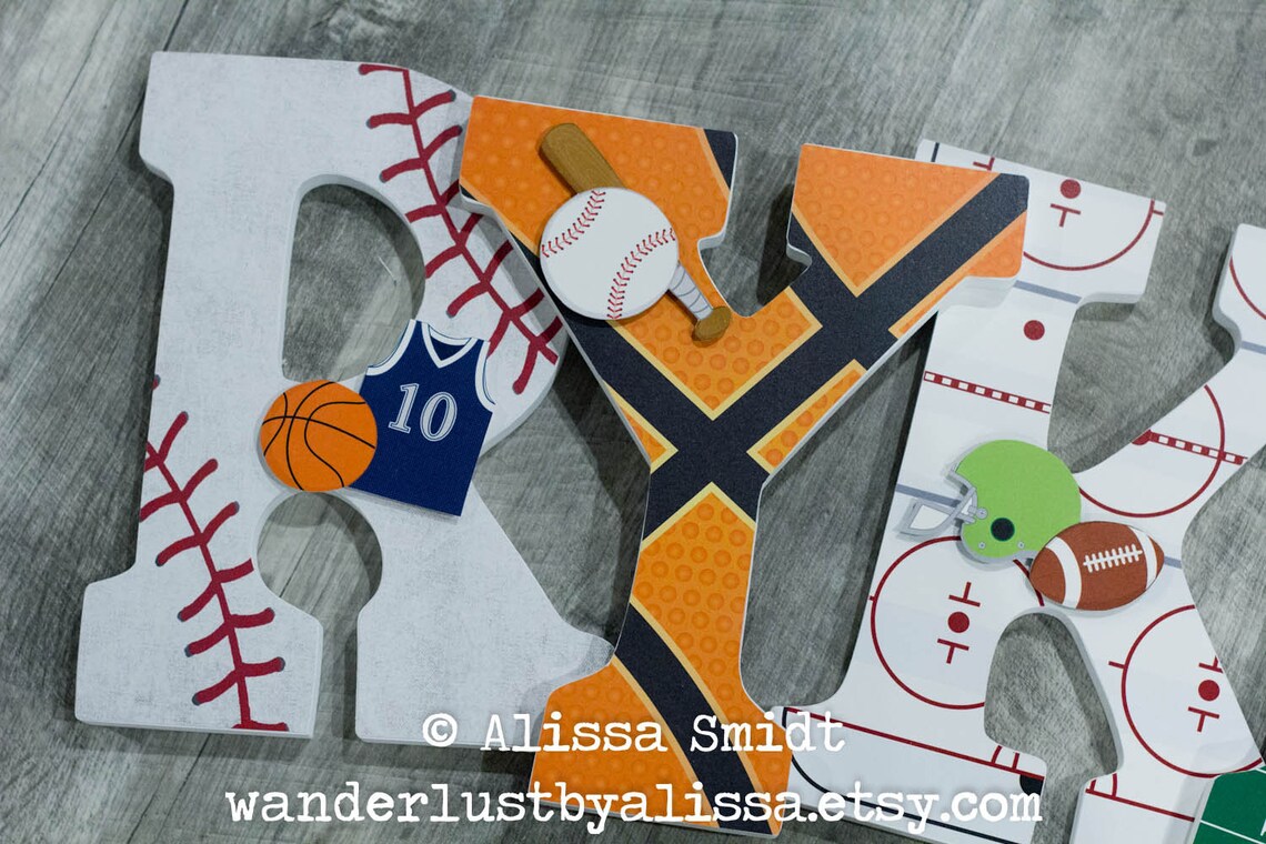 Sports Themed Letters, Football Letters, Baseball Letters, Hockey ...