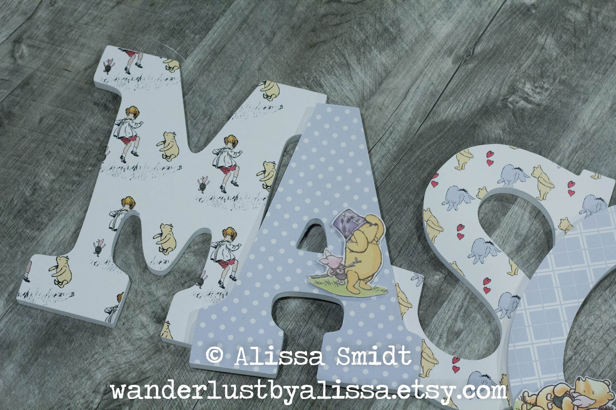 Winnie the Pooh Nursery Letters Custom Wooden Letters Classic - Etsy