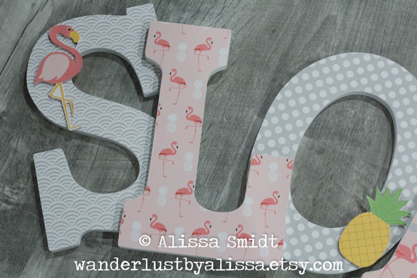 Flamingo Letters Custom Wooden Letters Baby Girl pink | Etsy